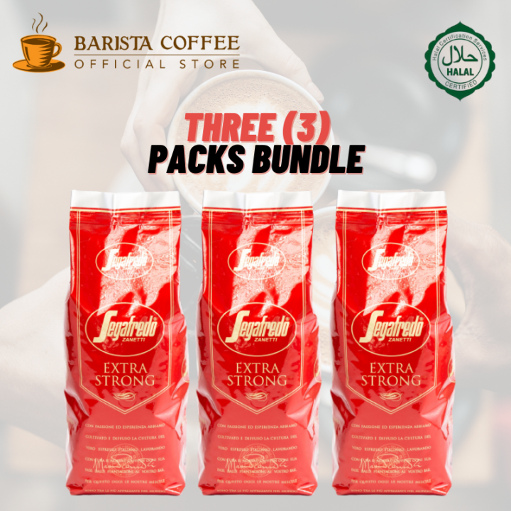 [3 PACKETS BUNDLE - 3KG] Segafredo Extra Strong Coffee Bean 1kg - Biji ...
