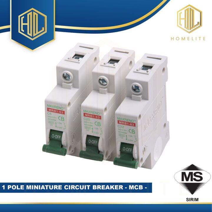 【SIRIM APPROVED】MAXRENO 6A / 10A / 16A / 20A / 32A / 40A / 63A 1 POLE ...