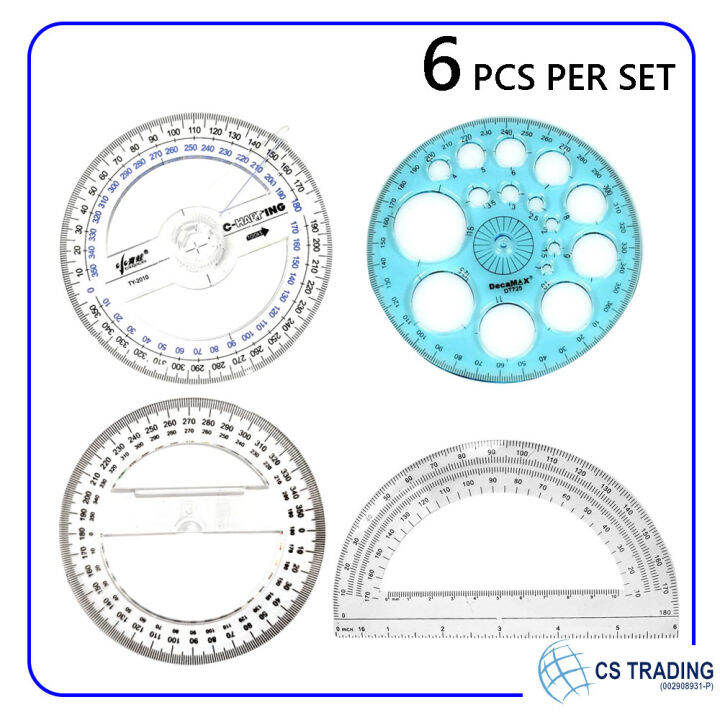 360 Degree Rounded Ruler / 360 Protractor Ruler / Pembaris Bulat 360 ...