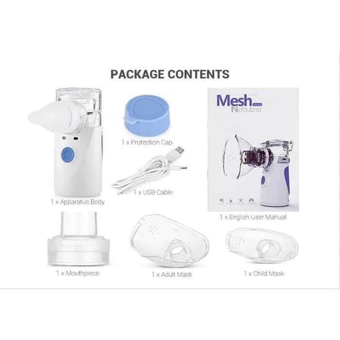 Portable Mesh Nebulizer Alat Uap Bantu Pernafasan Asma Inhalasi ...