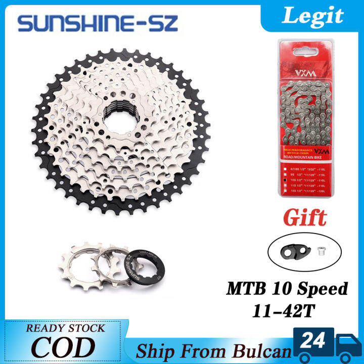 In Stock SUNSHINE MTB Freewheel 10 Speed Cassette 42T Mountain Bike Cog ...