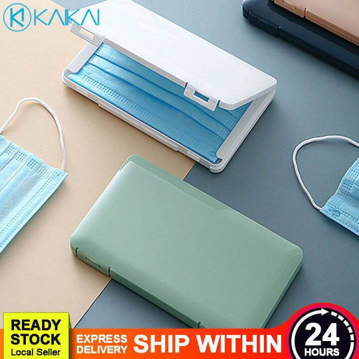 Face Mask Storage Box Portable Masks Holder Container Dustproof Case ...