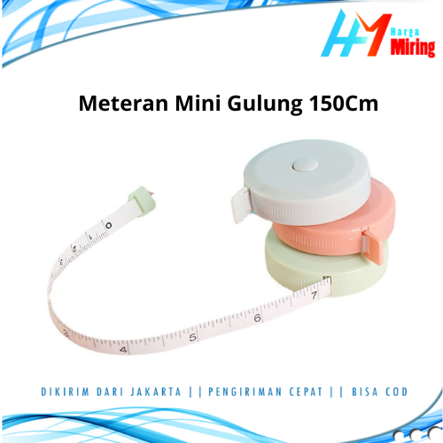 HM Meteran Mini Murah Gulung 150Cm Pengukur Lingkar Perut Baju Jahit ...