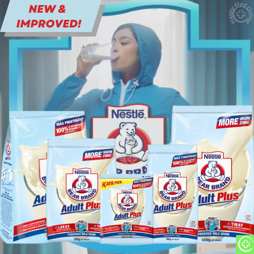 Bear Brand Adult Plus Powdered Milk Drink 33g 180g 300g 600g Nestle Bearbrand + Adult High ...