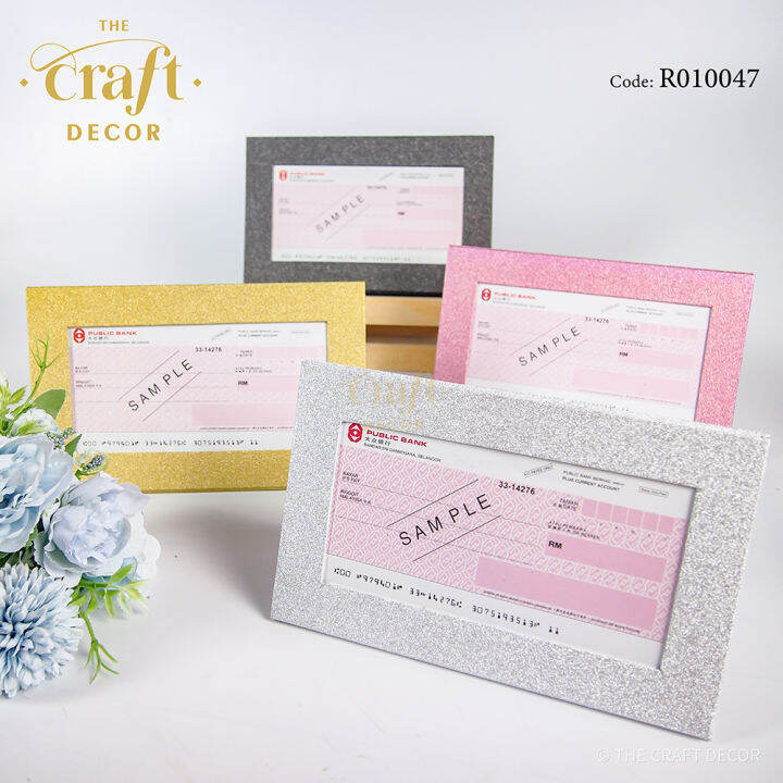 The Craft Decor Glitter Cheque Frame Hantaran Kahwin | Frame Cek Mas ...