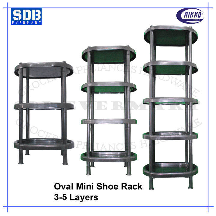 1pc Rack Mini Oval Shoe Rack/Footwear Organizer 3 Layers [ Nikko 013-3L ...