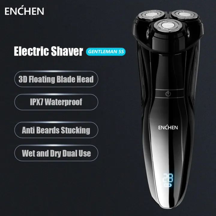 Enchen Men Electric Shaver Gentleman 5S 3D Triple Floating Blade Head ...