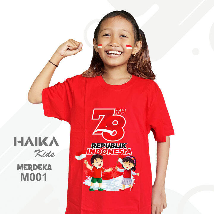 Kaos Anak Tema Hari Kemerdekaan HUT RI Agustus 45 | Lazada Indonesia