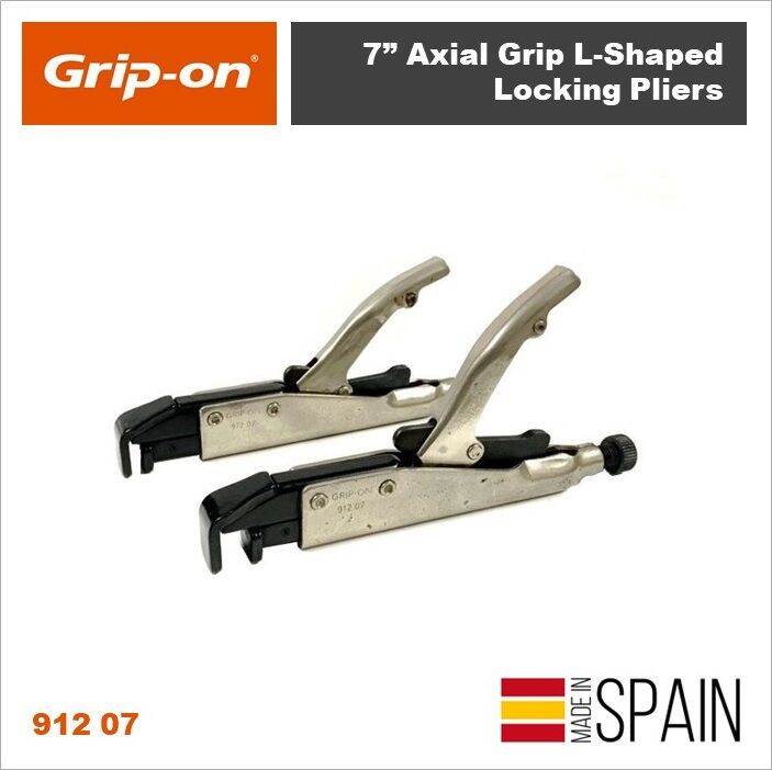 Grip-On 912 07 7-inch Axial Grip L-Shaped Locking Pliers (Pair) | Lazada PH