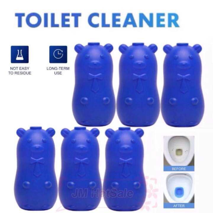 (6pcs) Toilet Cleaner Cute Bear Blue Bubble Toilet Cleaner Deodorant ...