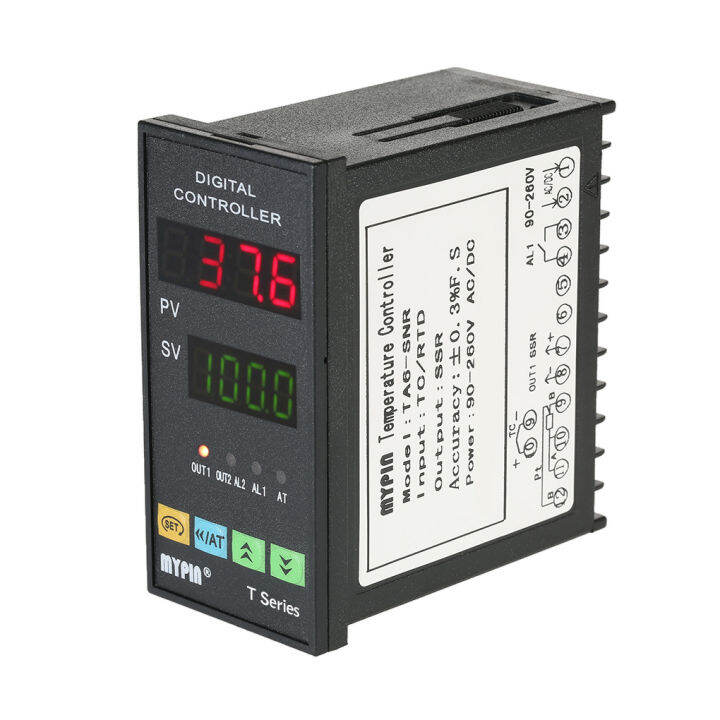MYPIN TA6-SNR Temperature Controller Dual 4 LED PID Heating Cooling Control TC/RTD Input SSR ...