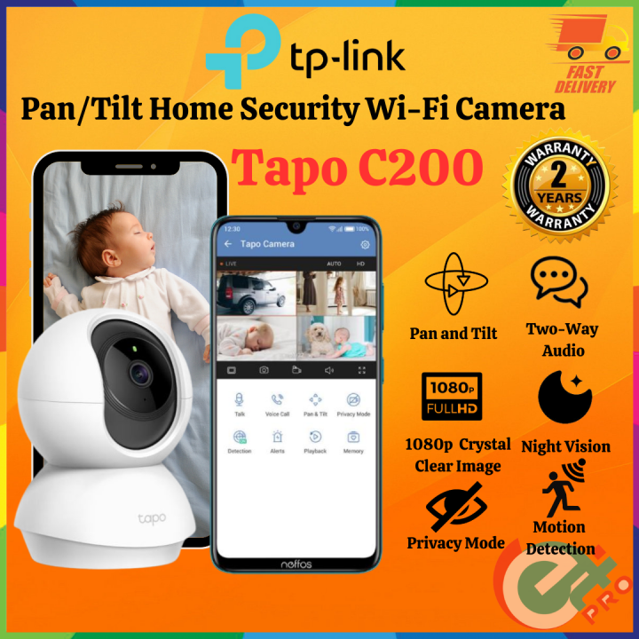 Pan/Tilt Home Security Wi-Fi Camera Tapo C200 | Lazada