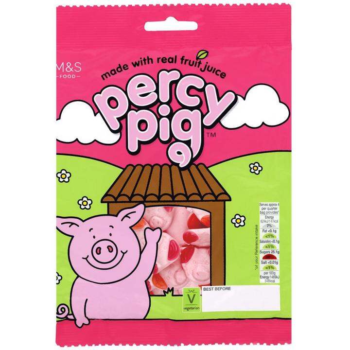 M&S Percy Pig Fruit Gums 100g x1 Marks and Spencer Gummy Sweets Made ...