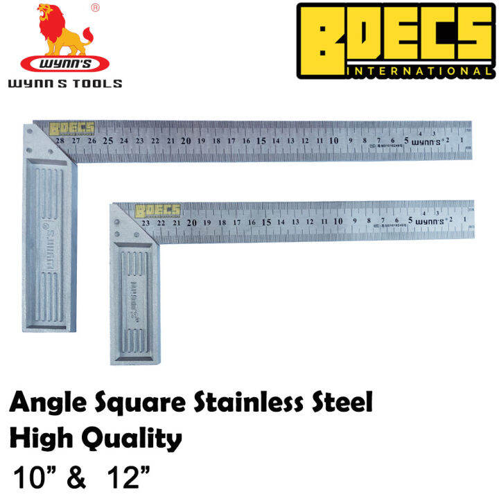 Squala Angle Square Stainless Steel Heavy Duty 10" or 12" Wynn's I ...