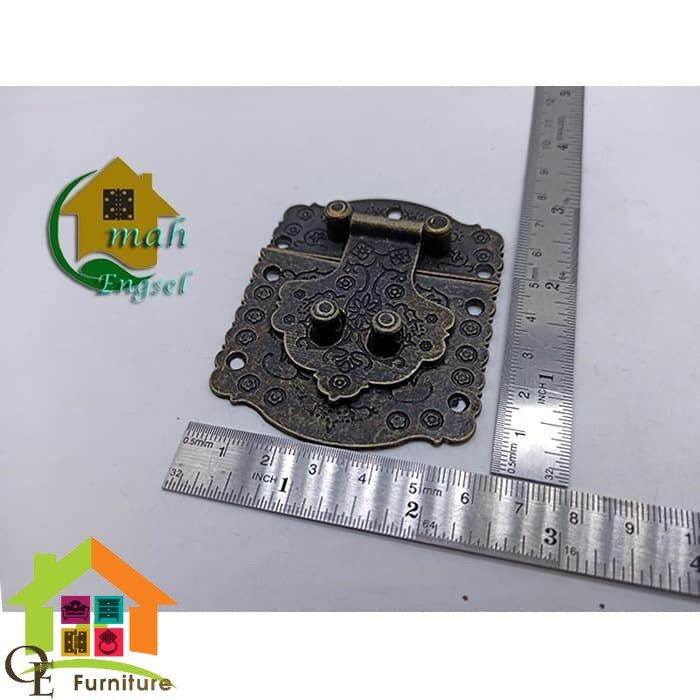 Omah Engsel Kunci Pengait box/ kunci kotak perhiasan antik 4.1 cm ...