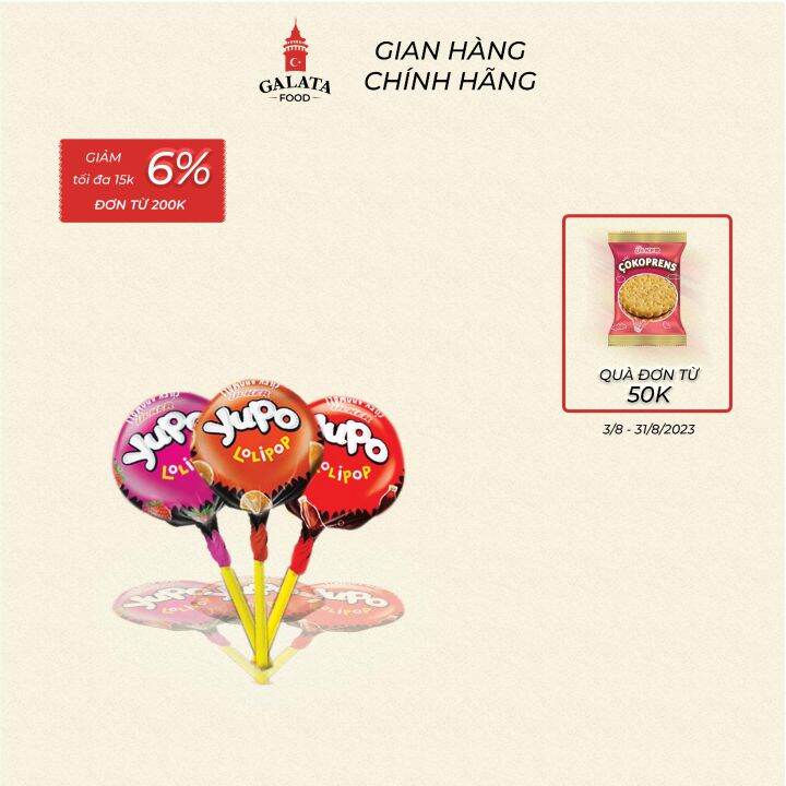 Kẹo mút nhiều vị ULKER YUPO LOLIPOP vị Dâu/ Cam/ Cola 11g | Lazada.vn