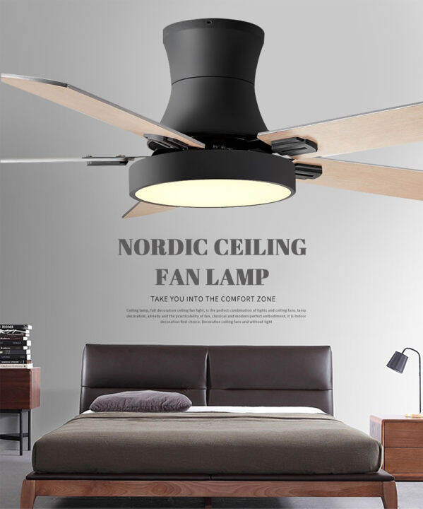 CHNT Nordic Ceiling Fan With Light 42/48 Inch Chandelier With Fan ...