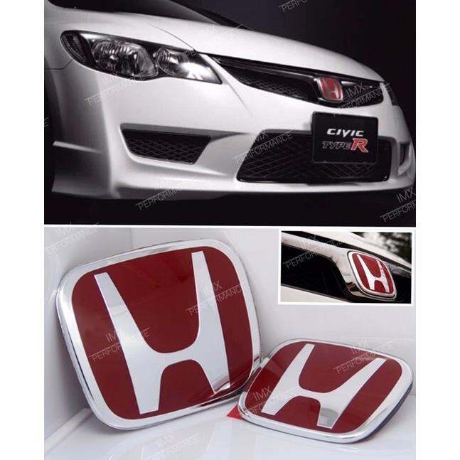 HONDA CIVIC FD FD2 2006-2011 TYPE R FRONT AND REAR LOGO RED COLOR | Lazada