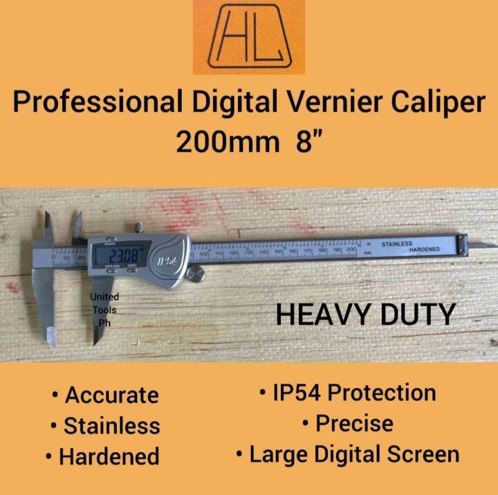 HL Professional Digital Vernier Caliper 200mm 8" HEAVY DUTY | Lazada PH