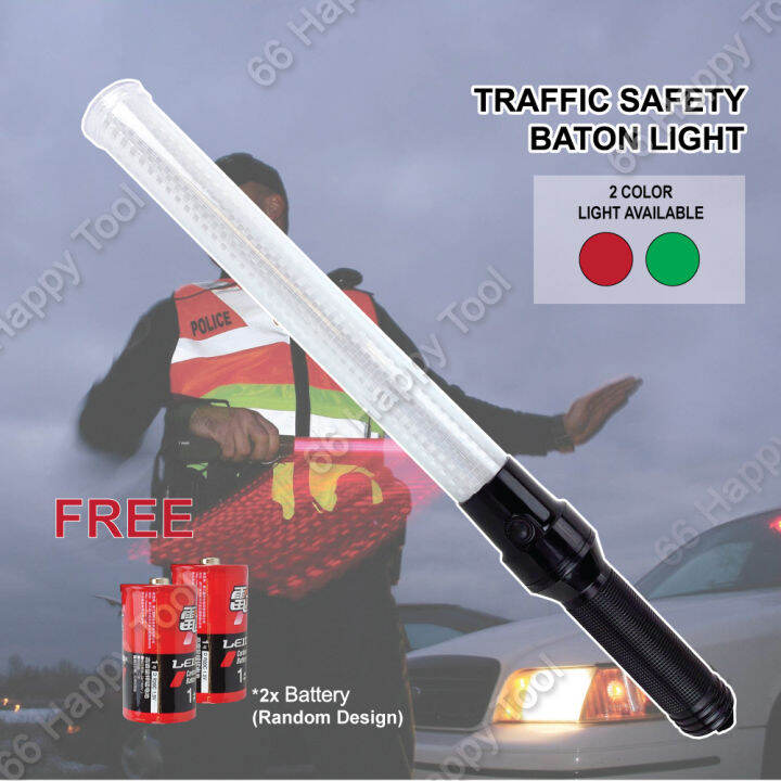 53cm Traffic Safety Baton Light Stick Outdoor Security Signal Control ...