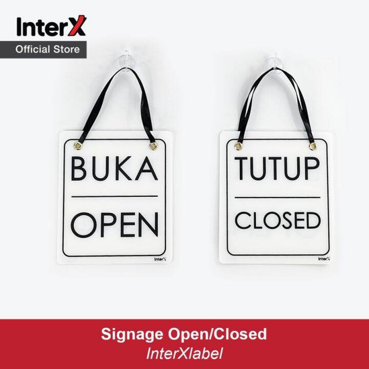 Sticker Sign Board Akrilik Buka Tutup/Papan Tanda Signage Closed Open ...
