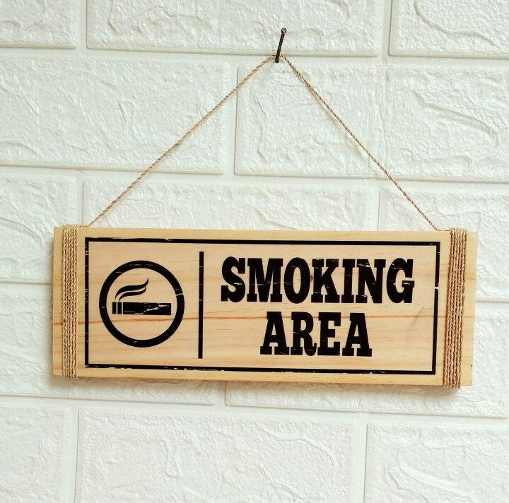 Sign Board Smoking Area Papan kayu Jati Belanda | Lazada Indonesia