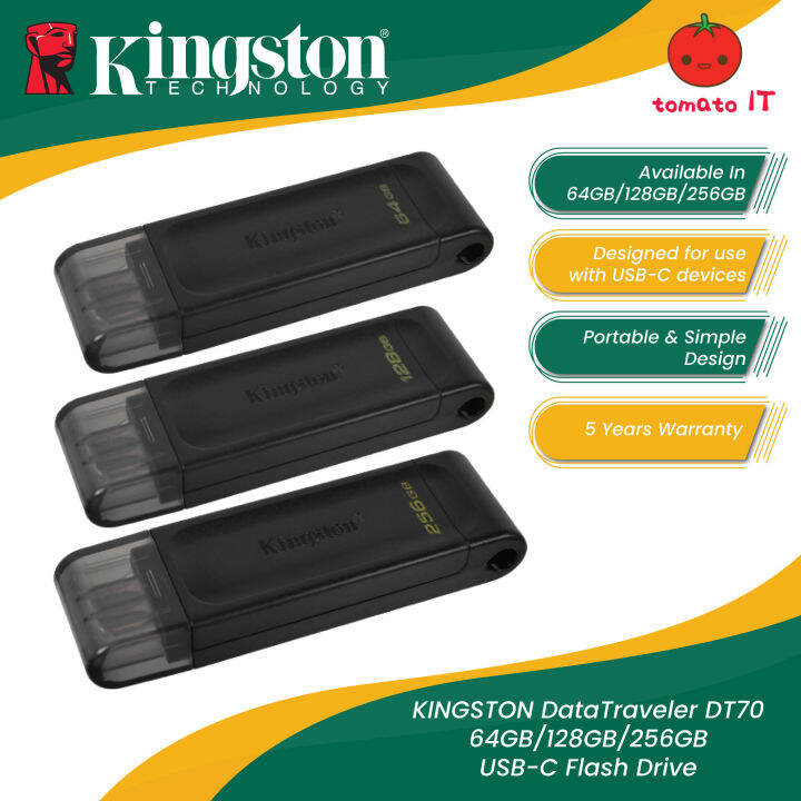 KINGSTON DataTraveler DT70 64GB/128GB/256GB USB-C Flash Drive | Lazada