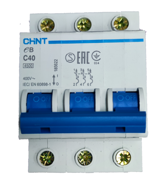 40A 3Pole Miniature Circuit Breaker 4.5 KAIC 220V (DIN Rail Type) (MCB) CHINT , Circuit Breakers ...
