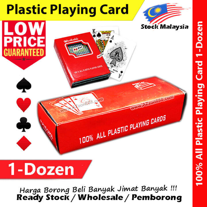 【1-Dozen】Plastic Playing Card 100% All Plastic Playing Card #Royal # ...
