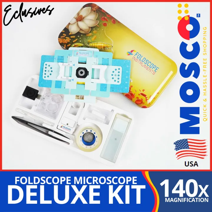 FOLDSCOPE DELUXE KIT | THE PAPER MICROSCOPE | 140X MAGNIFICATION | AS ...
