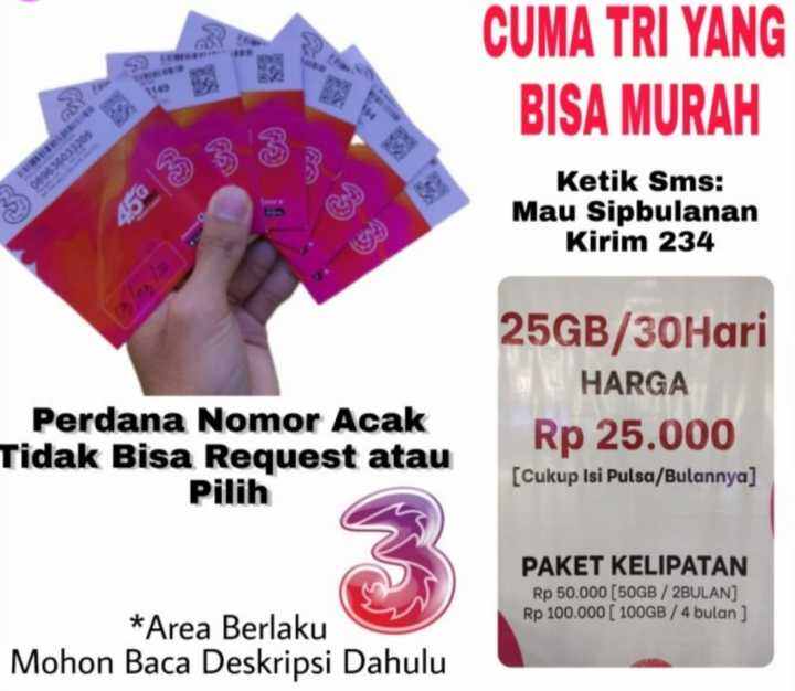 Kartu Tri Sakti / Perdana Tri Paket Murah / Tri Mall SIP Nomor Cantik ...