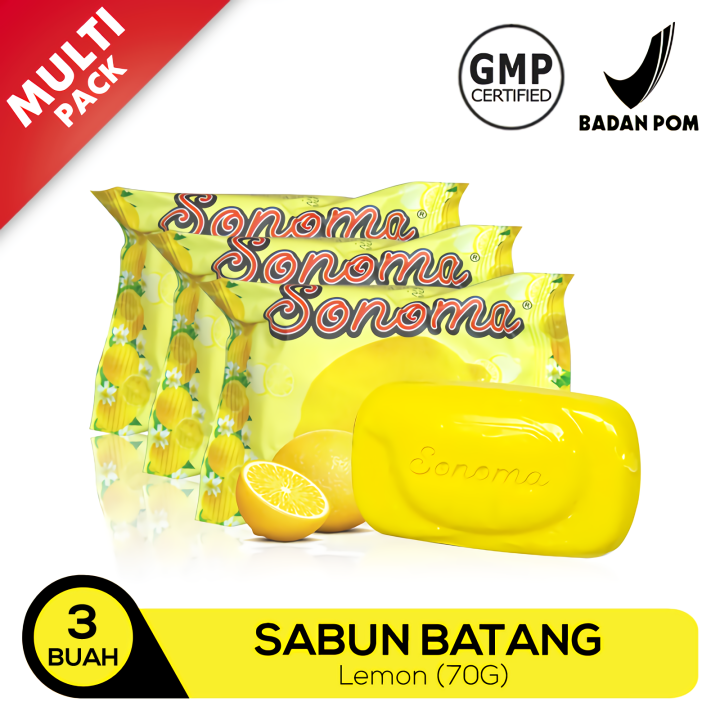 SONOMA Sabun Mandi Batang Apel / Anggur / Lemon 70G 3 Pcs Natural ...