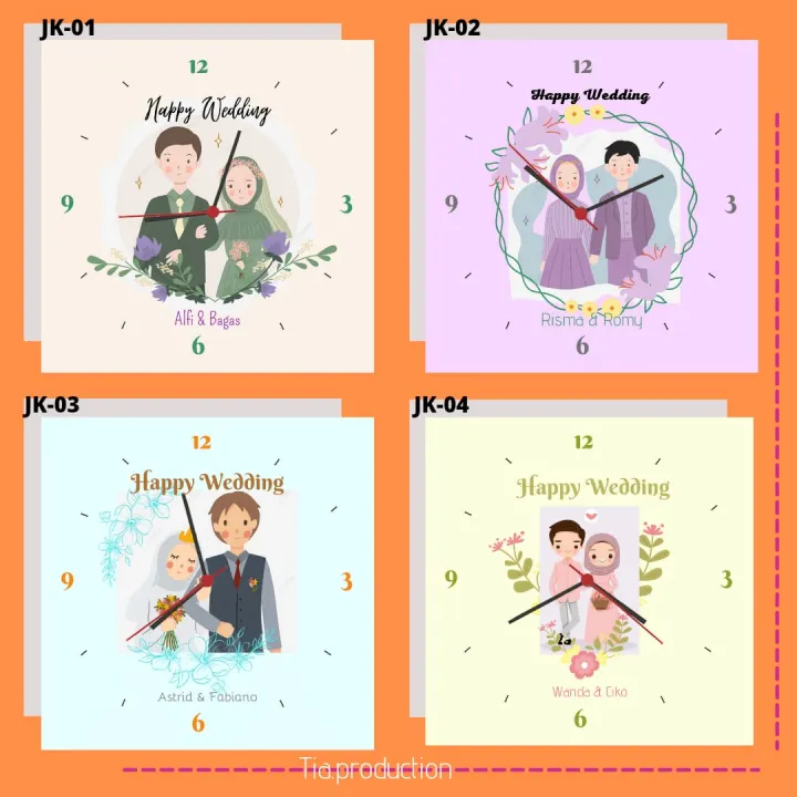 Kado ulang tahun kartun: jam dinding foto custom 20x20cm ( hadiah ...