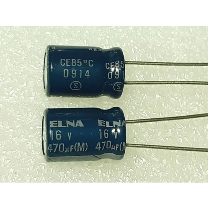 จำนวน2ตัว ⭐⭐⭐ส่งฟรี [ตรงปก] Elna RE3 470uf 16v (ราคา4ตัว) capacitor ตัว ...