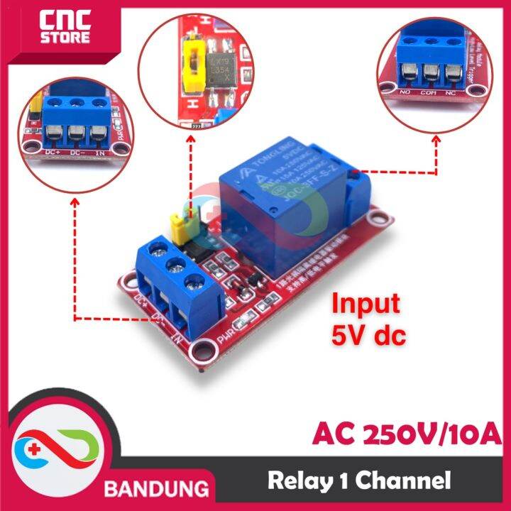 MODULE RELAY 1 CHANNEL 5V AKTIV HIGH ATAU AKTIV LOW DENGAN OPTOCOUPLER | Lazada Indonesia