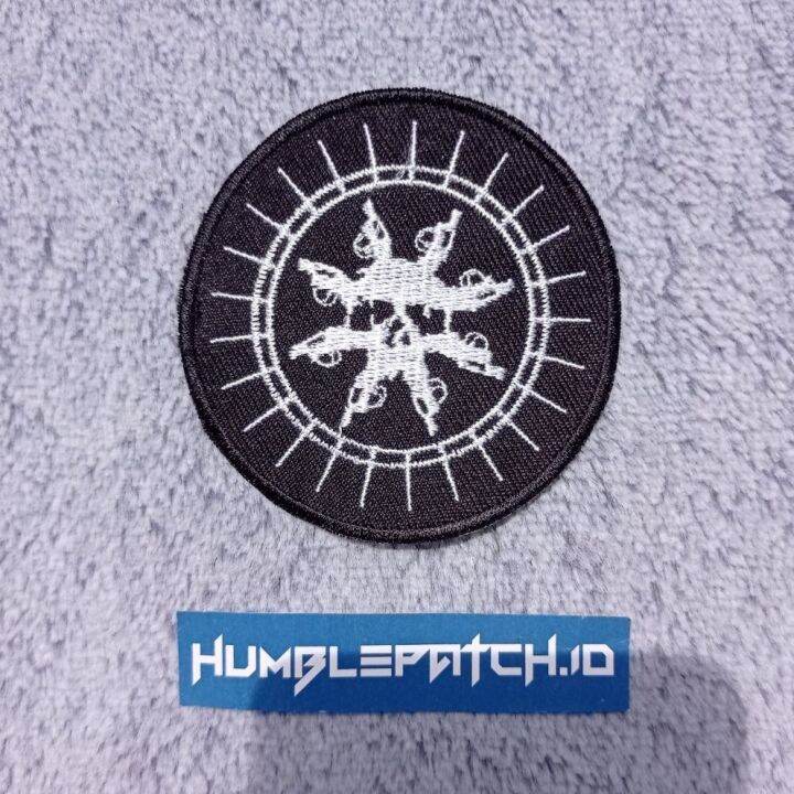 PATCH ON ! EMBLEM BORDIR BAND BURGERKILL LOGO BULAT HITAM PUTIH | Lazada Indonesia