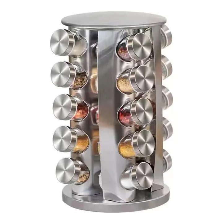 Spice Rack With 12 Jars, Countertop Spice Tower, Round Spice Rack ...