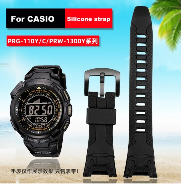 High quality rubber strap suitable for CASIO PRG 110Y / C / PRW 1300Y ...