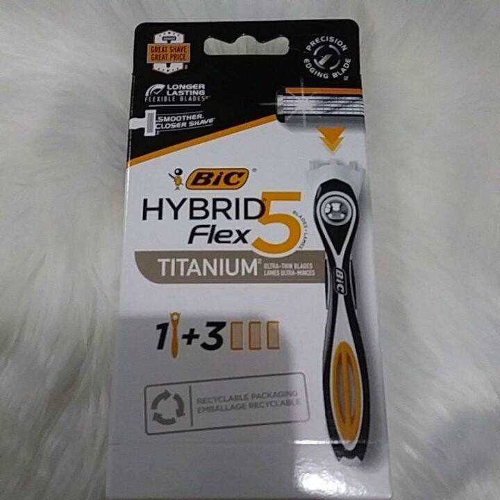 BIC Flex 5 Hybrid Men's 5-Blade Disposable Razor 1 Handle and 3 ...
