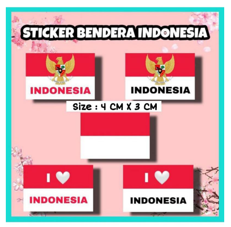 Sticker Pipi Merah Putih Tempelan Di Pipi Bendera merah Putih, I love ...