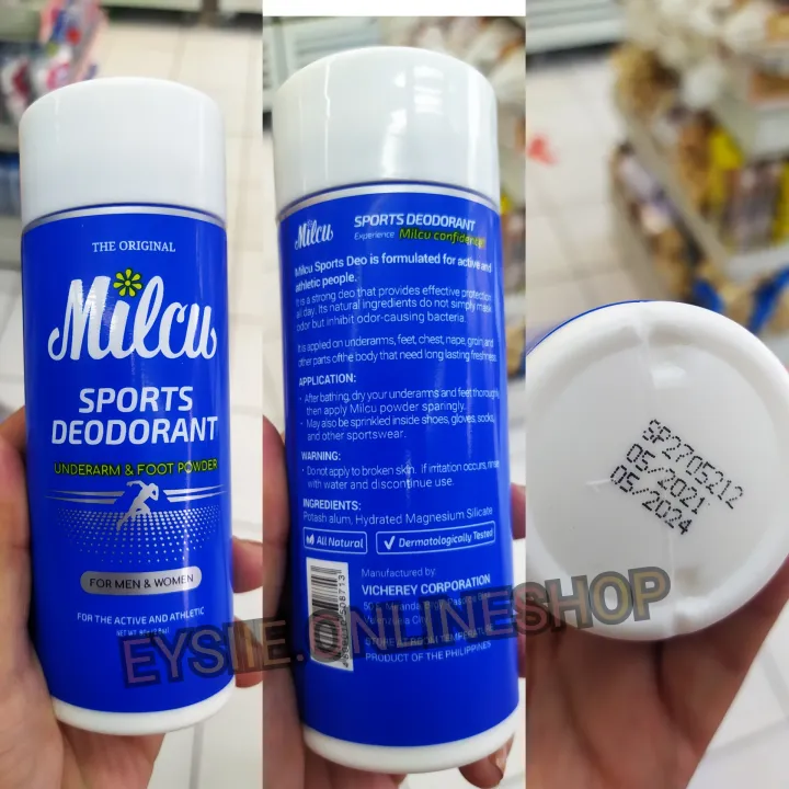 MILCU Sports Deodorant Underarm & Foot Powder (80g) | Lazada PH