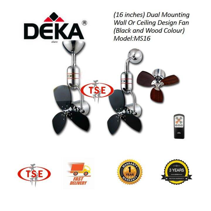 Deka MS Series 16” IR Remote Control Ceiling & Wall fan (MS16) | Lazada