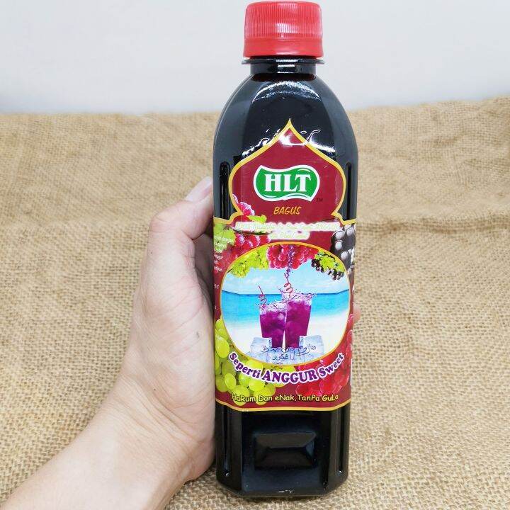 HLT Kordial Anggur Tanpa Gula (450ml / Halal) 葡萄浓缩香精 Grape Syrup ...