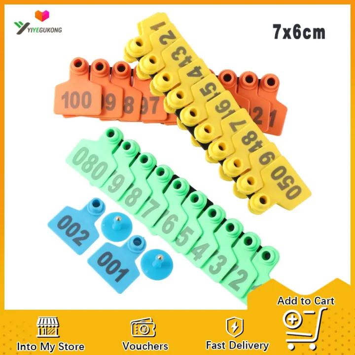 10Pcs/30Pcs Orange Big Cattle Ear Tag With The Word Pig Ear Signage Pig ...