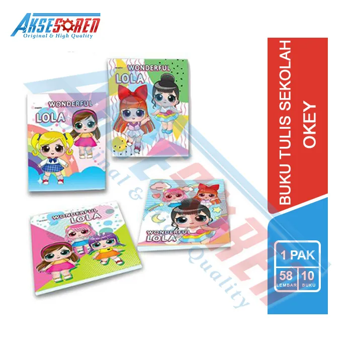 Buku Tulis Sekolah Okey [58 Lembar/10 Buku/1 Pack] / Buku Tulis 1 Pak ...