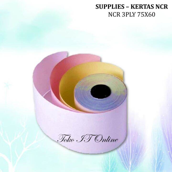 KERTAS ROLL NCR 3PLY UKURAN 75x60 PRINTER EPSON TMU220 DOTMATRIX 76MM ...
