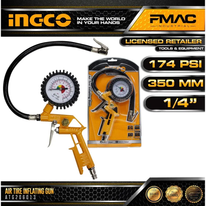 INGCO Air Tire Inflating Gun ATG206013 FMAC⭐⭐⭐⭐⭐ | Lazada PH
