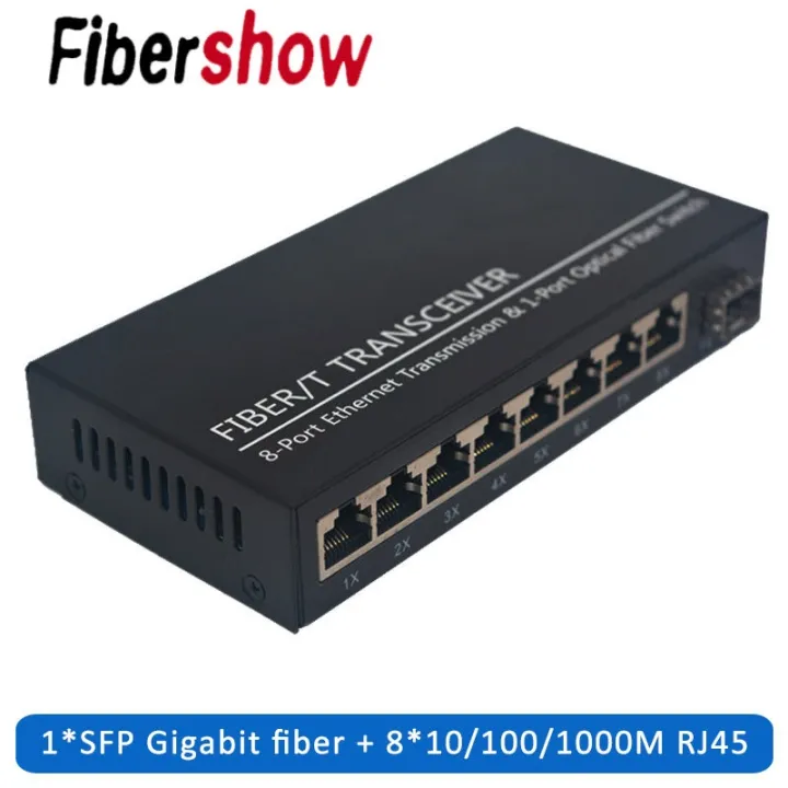 【Ready】 Gigabit Ethernet switches 10/100/1000M 8 RJ45 1 Sfp port Fiber ...