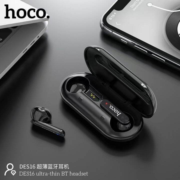 HOCO DES16 Earphones Ultra thin Touch Control Wireless Headphones With ...
