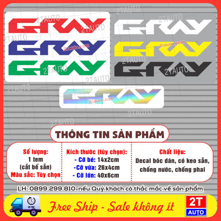 Logo Tem Decal GRAY, Tem Chữ Gray Dán Xe Đạp Fixed Gear Gray, Nhiều Màu ...